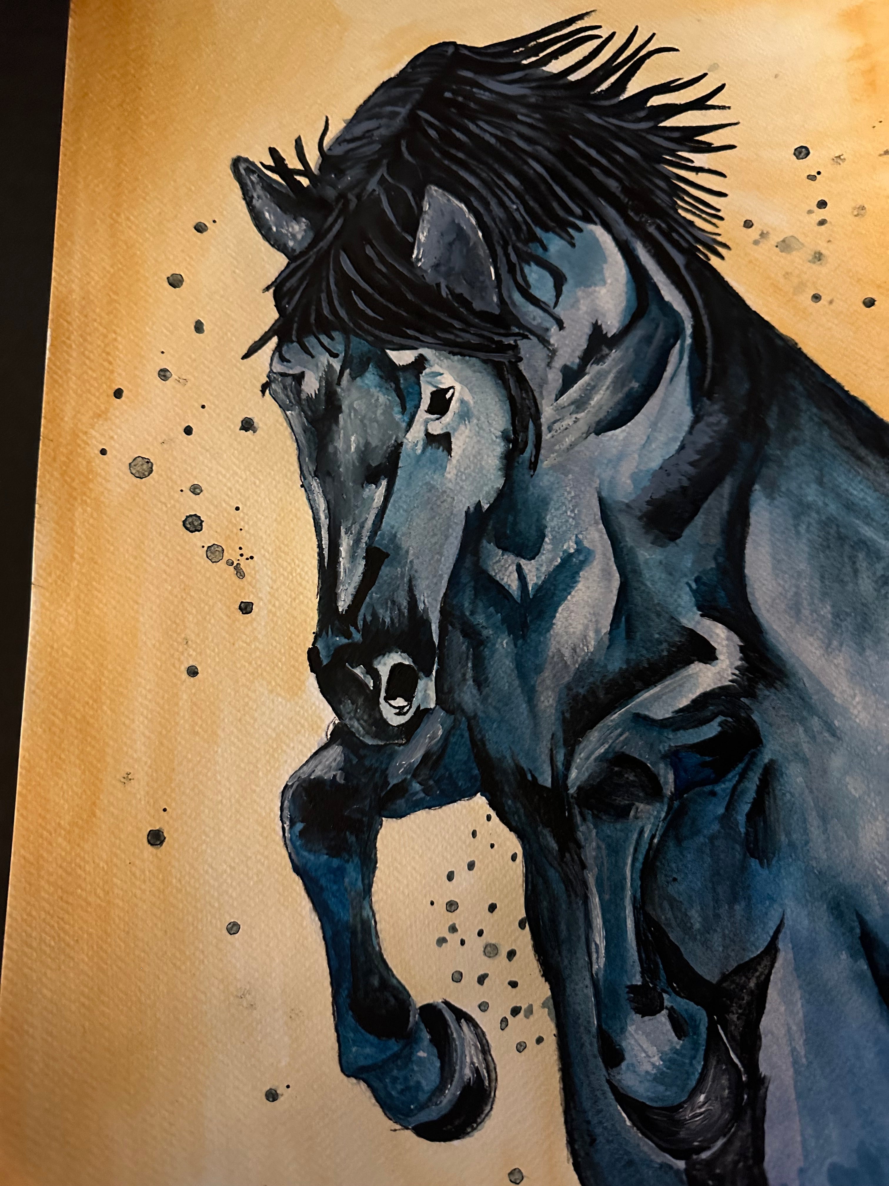 Blucifer in acrylic – Stephanie Paints Wild!